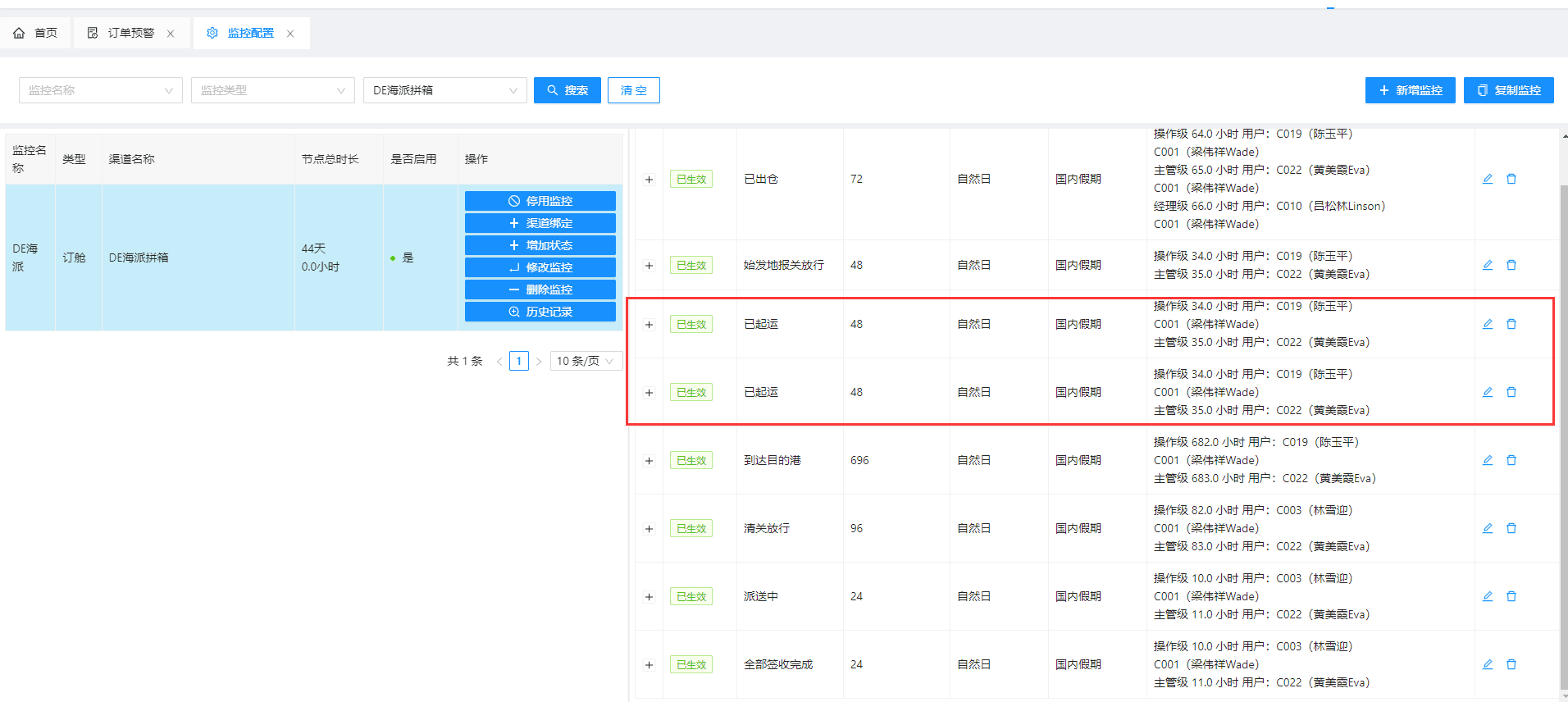 Bug 826 【监控配置】一个监控下不可以有两个重复的跟踪状态 物流管理系统 禅道